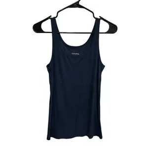 Merona | Tops | Merona Navy Blue Ribbed Tank Top Large Athleisure ...
